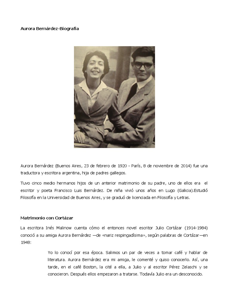 Aurora Bernárdez-Biografía | PDF | Poesía