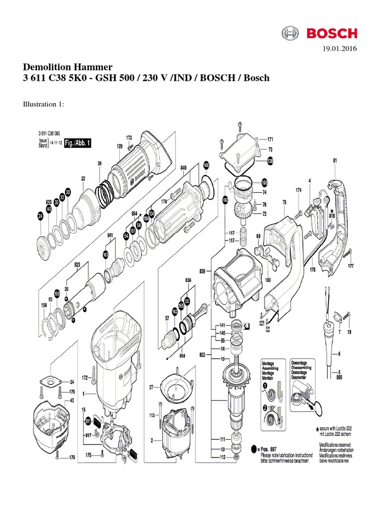 Demolition Hammer Parts List | PDF | Equipment | Machines