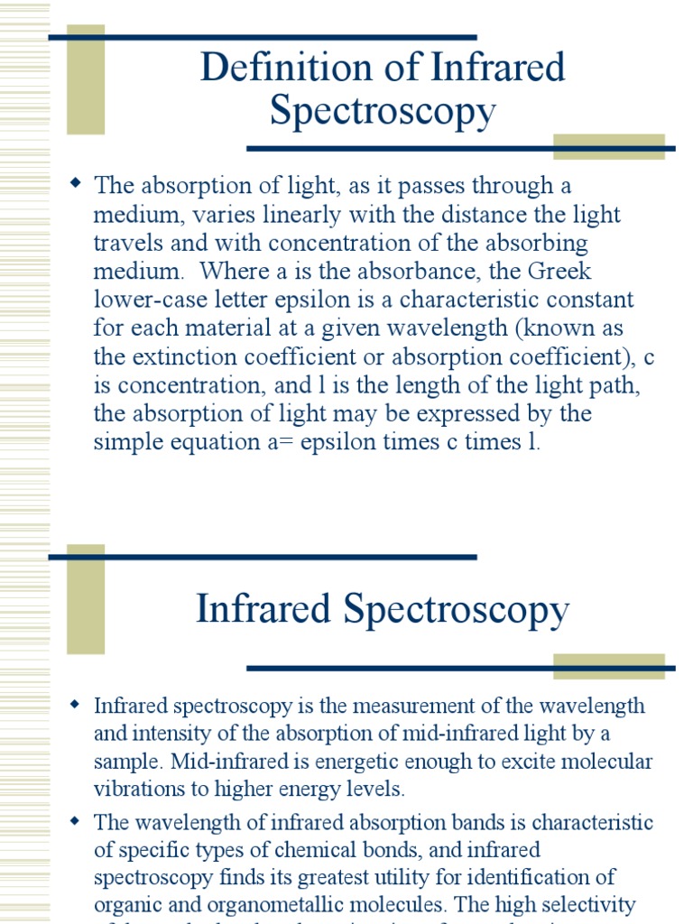 Definition of Infrared Spectros | PDF | Infrared Spectroscopy ...