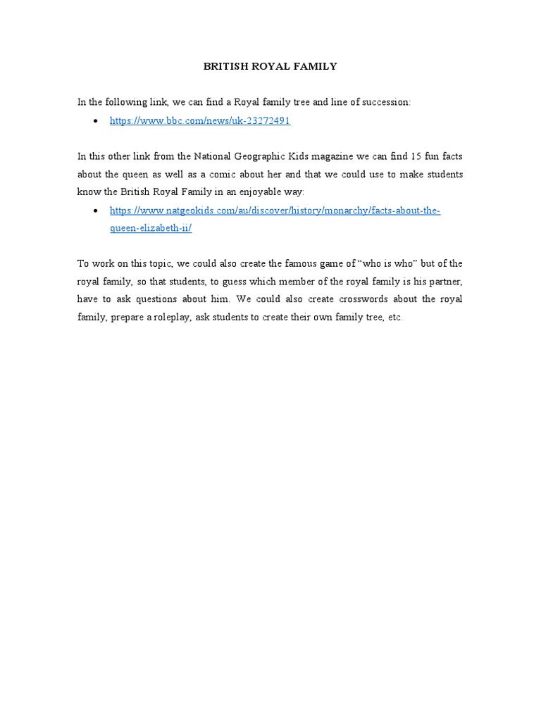 British Royal Family Activities | PDF | History