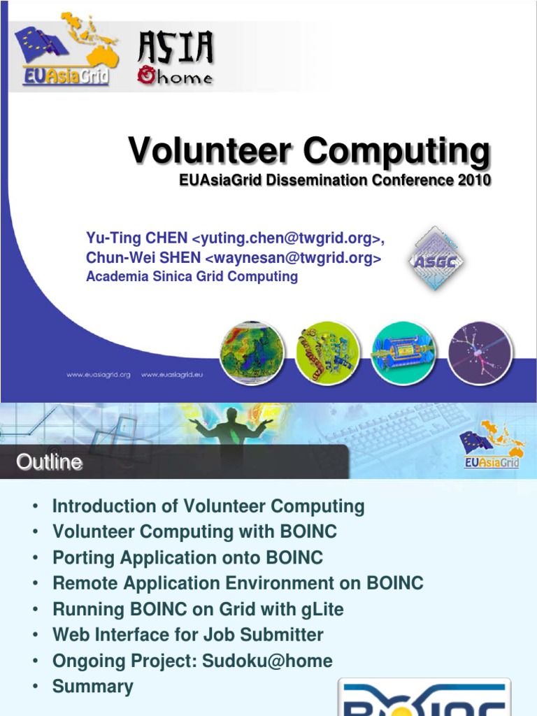 Volunteer Computing: Euasiagrid Dissemination Conference 2010 | PDF ...