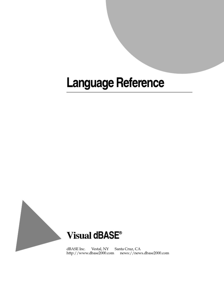 Visual DBase 5.7 Language Reference | Download Free PDF | Areas Of Computer Science ...