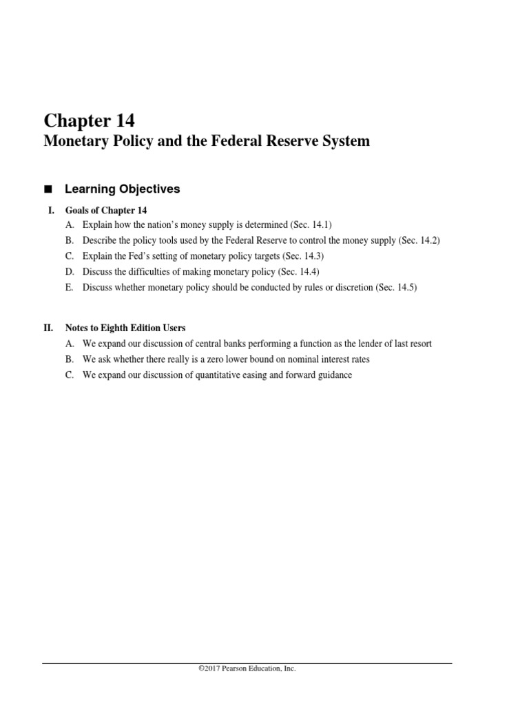 Monetary Policy and The Federal Reserve System: Objectives | PDF ...
