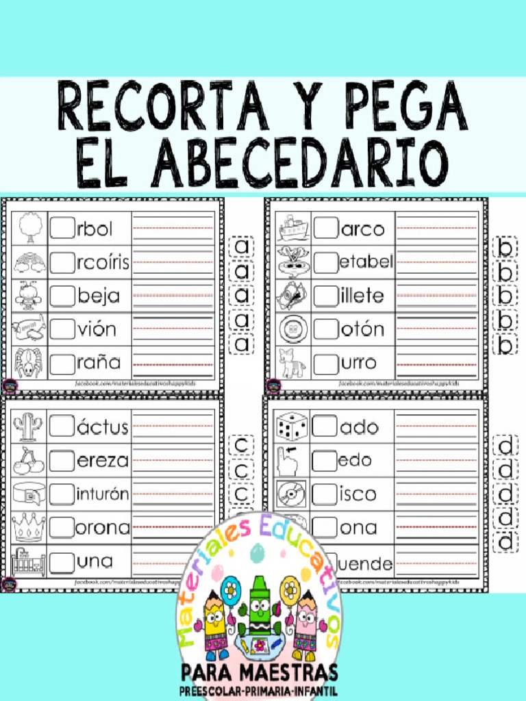 Recorta y Pega El Abecedario Por Materiales Educativos Maestras | PDF
