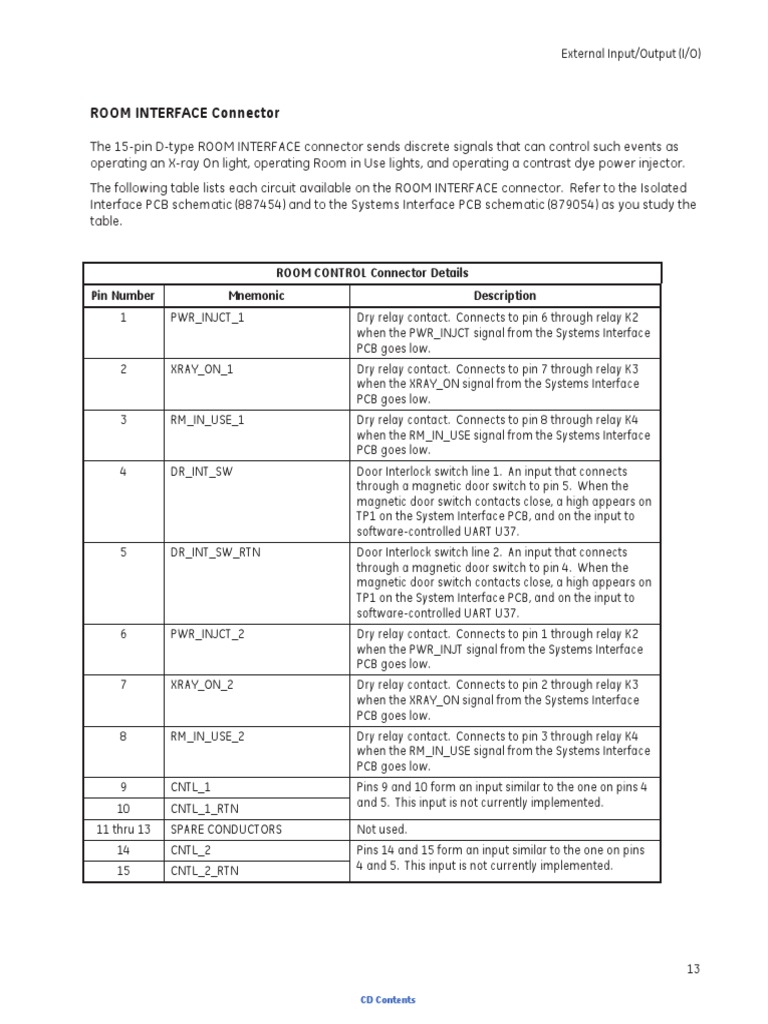 OEC 9900 Room Interface Connector | PDF | Relay | Switch
