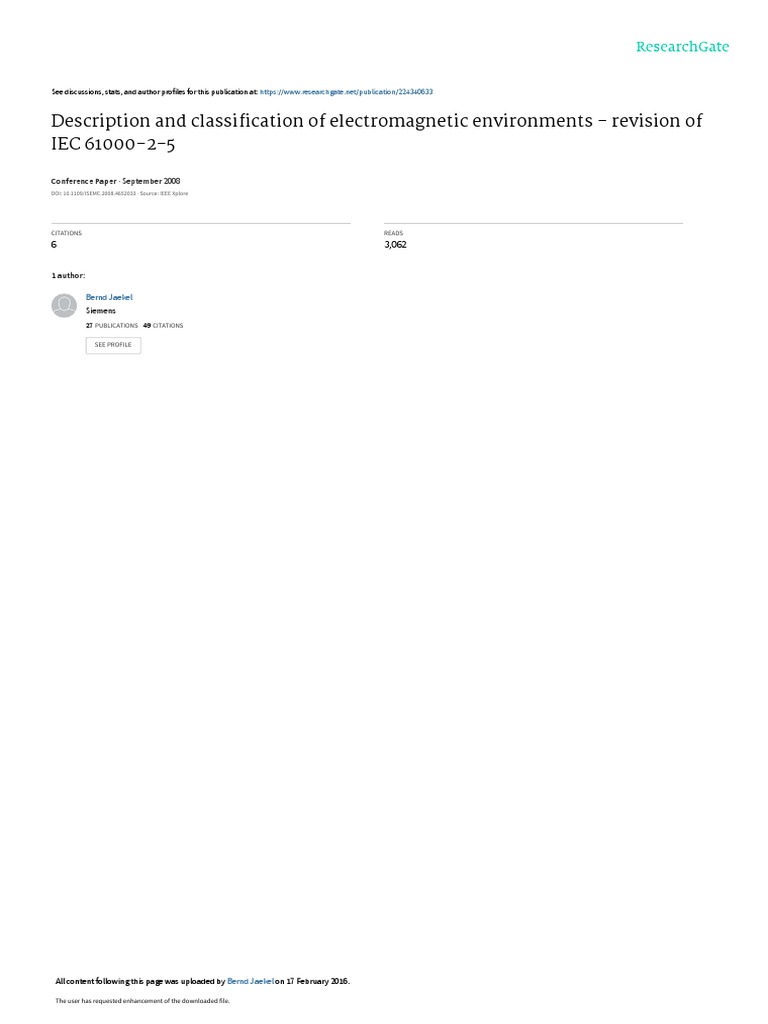 Description and Classification of Electromagnetic Environments ...