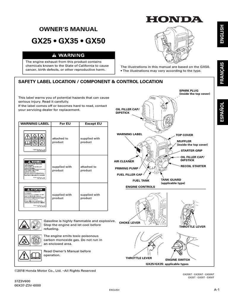 Honda Owner's Manual | PDF | Gasoline | Motor Oil