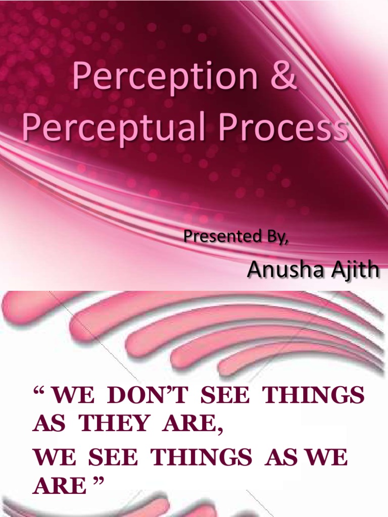 Perception & Perceptual Process: Presented By | PDF | Perception ...