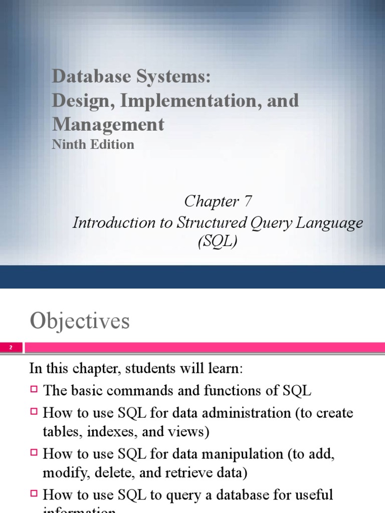 Topic 7 An Introduction To Sql Pdf Relational Database Sql
