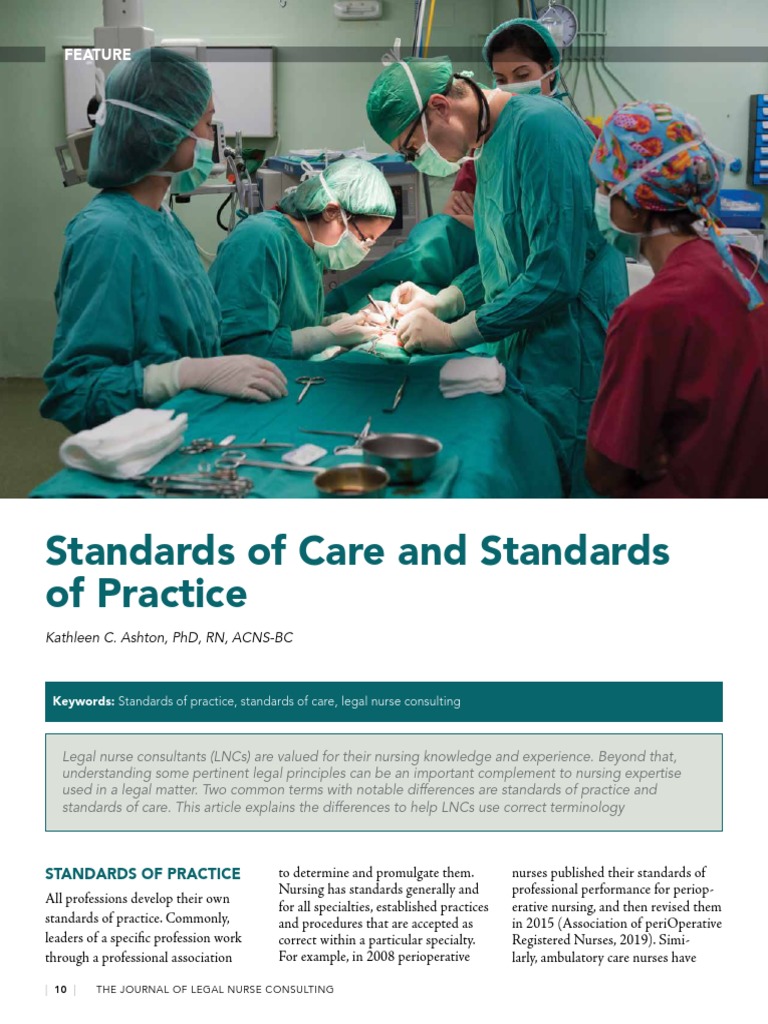 Standards of Care and Standards of Practice | PDF | Standard Of Care ...
