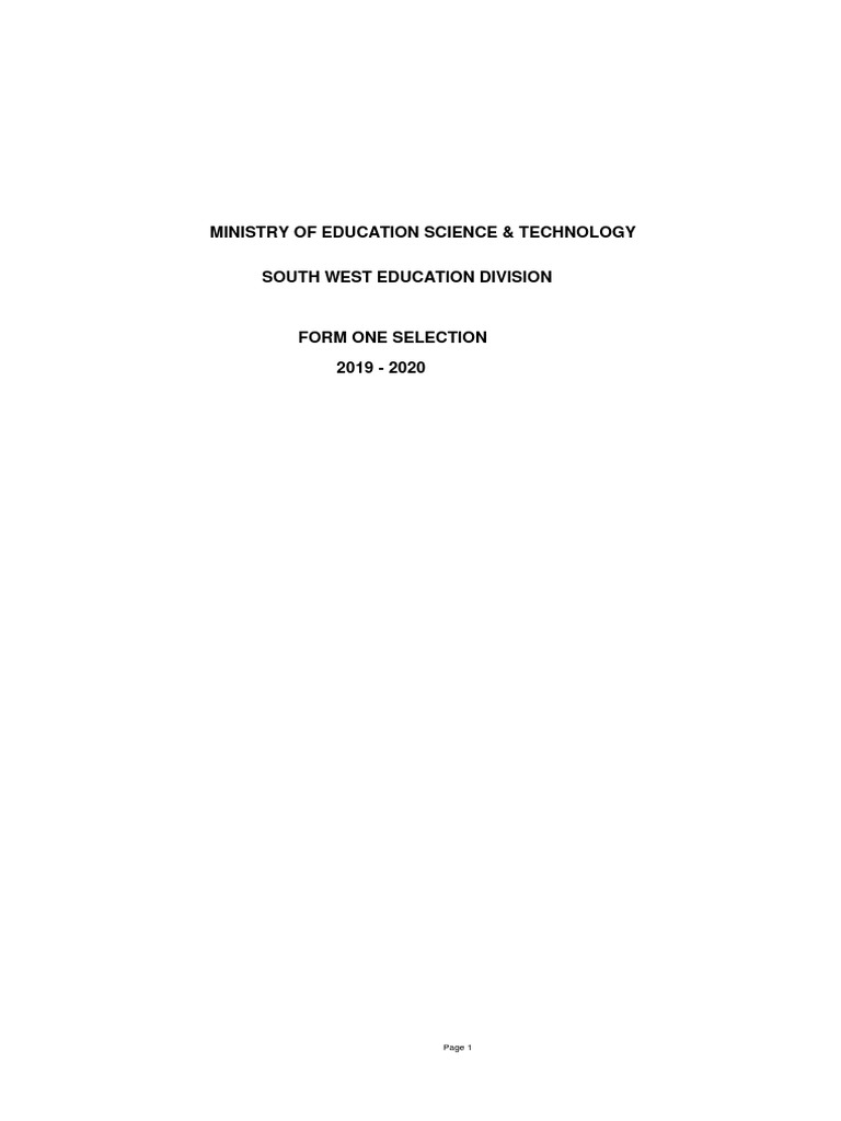 Pslce Selection List 2021 PDF | PDF | Southeast Africa | Malawi