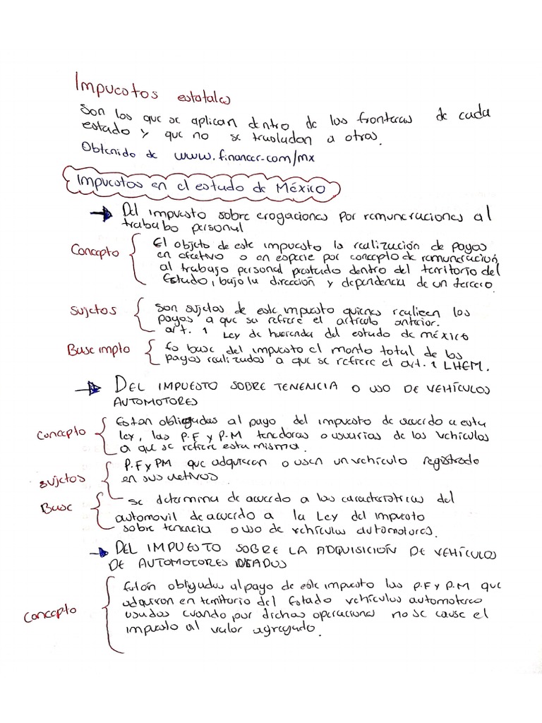 Impuestos Estatales y Municipales | PDF