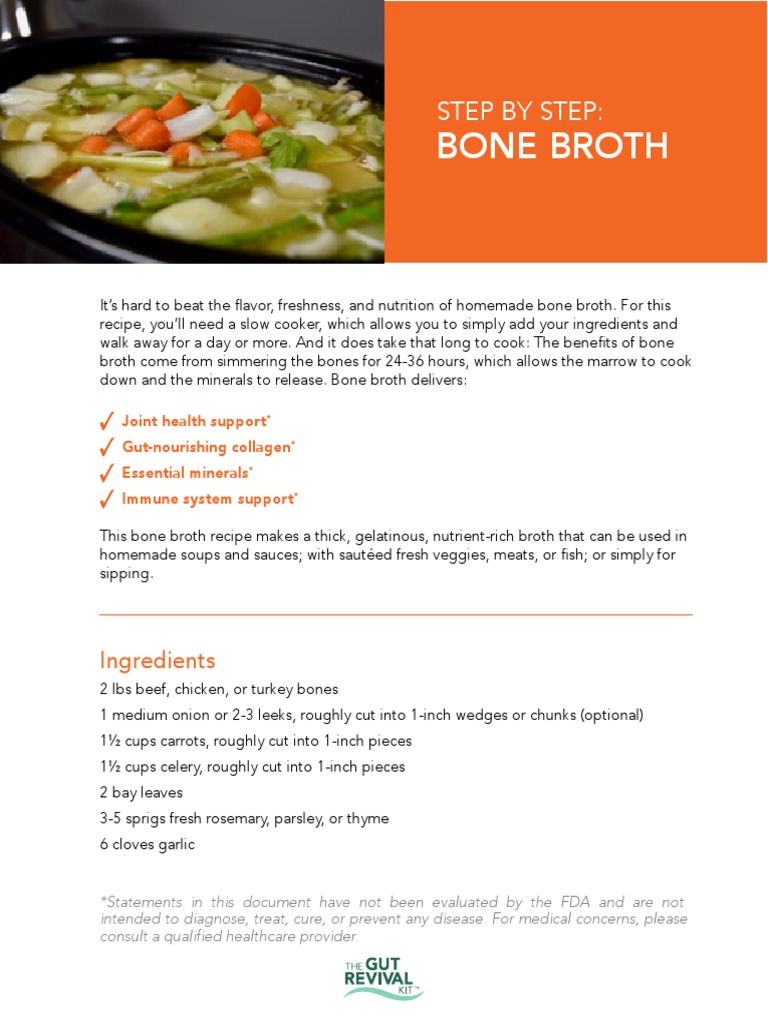 Step by Step To Making Bone Broth Vital Plan | PDF | Stock (Food) | Broth