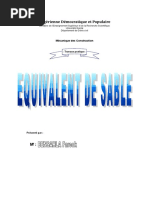 TP 3 M.D.C. L'équivalent de Sable | PDF | Matériaux de construction | Chimie