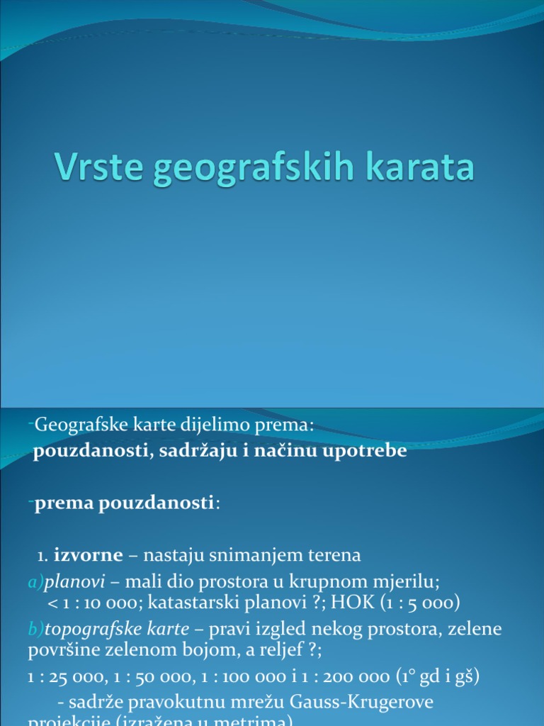 Vrste Geografskih Karata | PDF