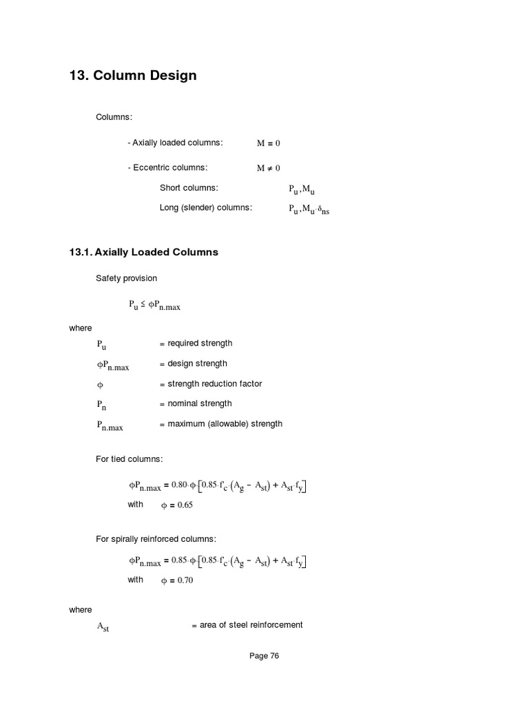 Mathcad 13 Column Design PDF | PDF | Column | Triangle