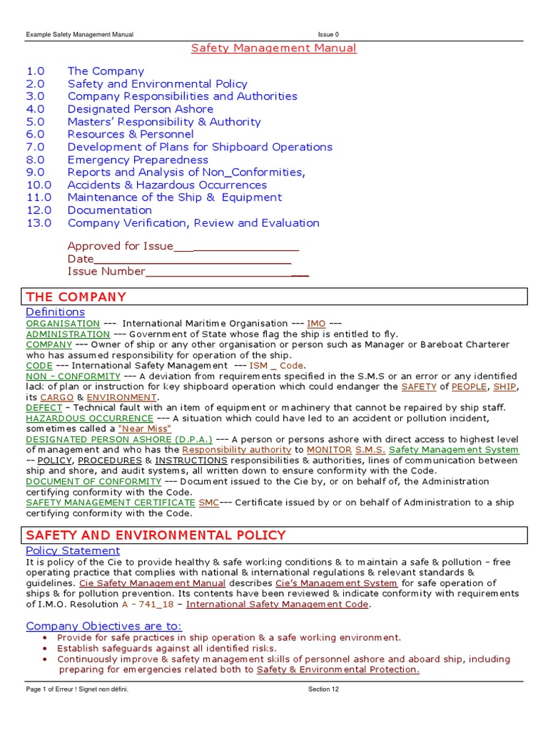 H - SMS - Manual PDF | PDF | Safety | Ships