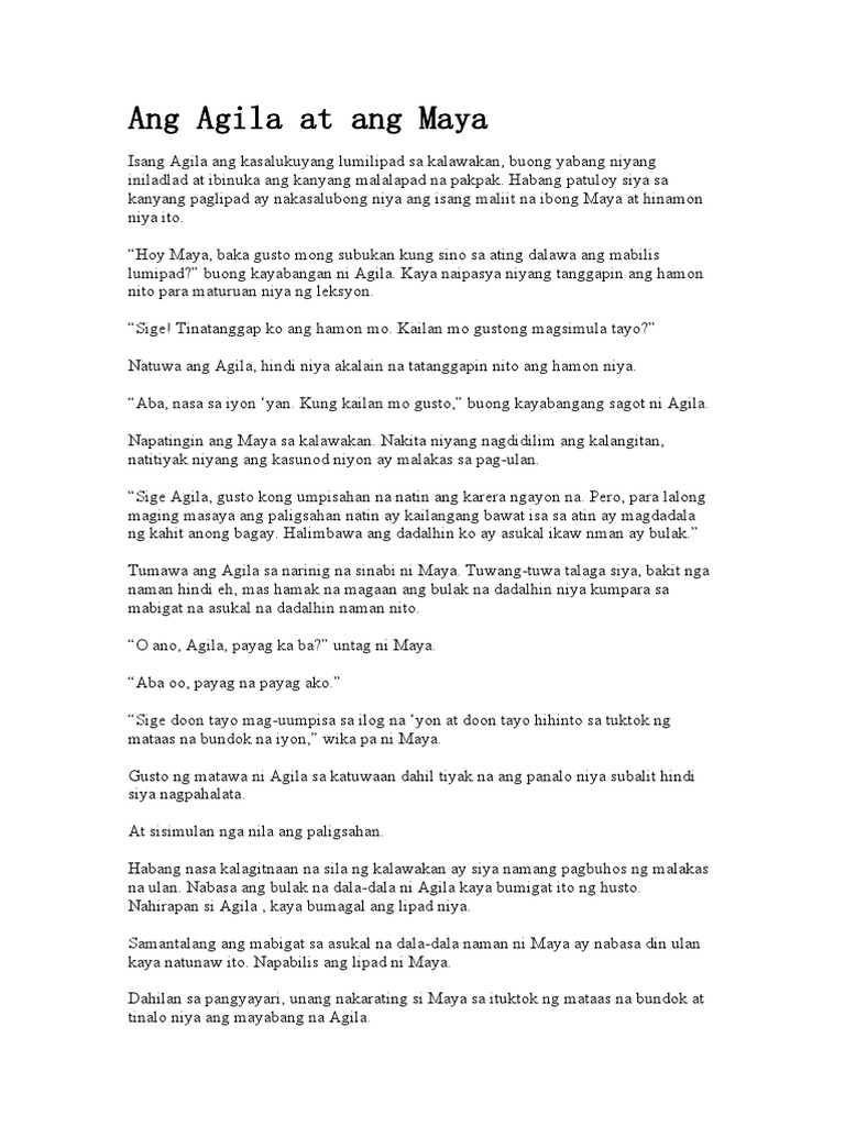 Ang Agila at Ang Maya | PDF