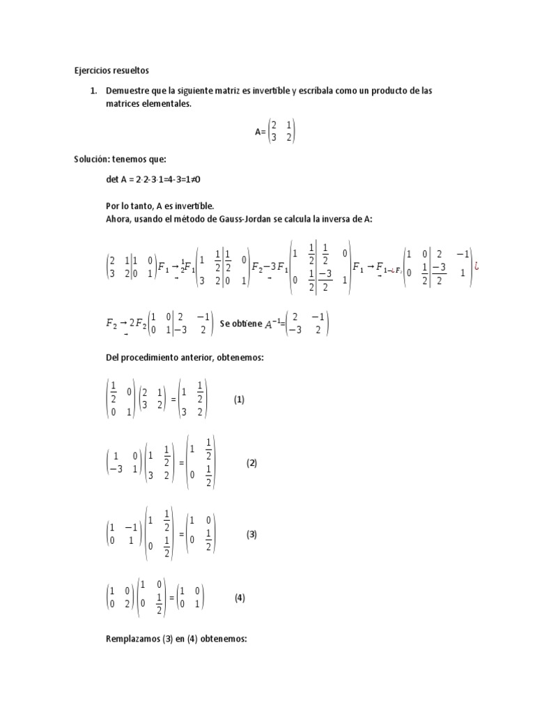 Ejercicios Resueltos Algebra Lineal | PDF | Matriz (Matemáticas) | Análisis funcional
