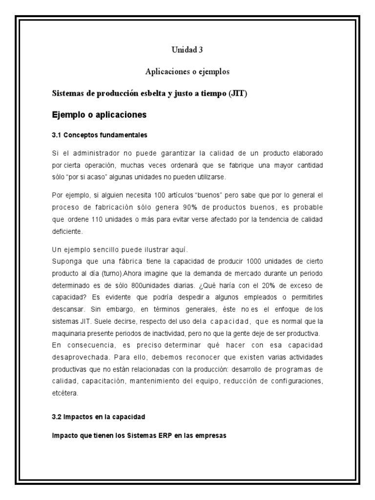 Ejemplos de Sistemas de Producción Esbelta y Justo A Tiempo (JIT) | Descargar gratis PDF ...