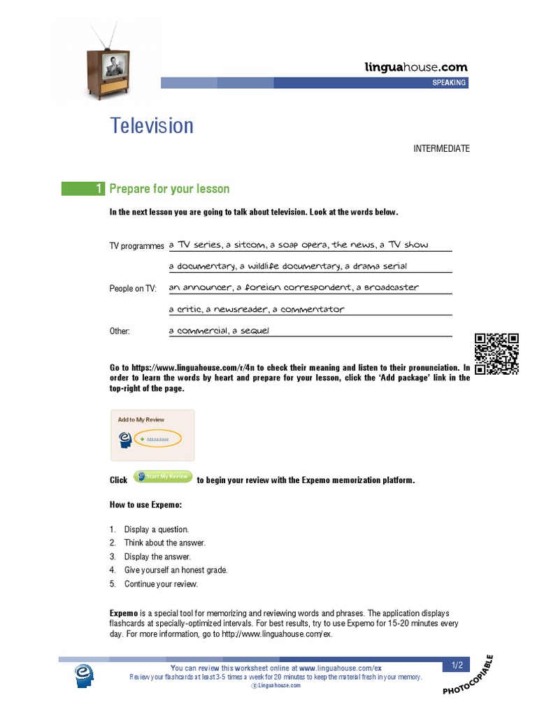 Television: Prepare For Your Lesson | PDF | Television | Mass Media