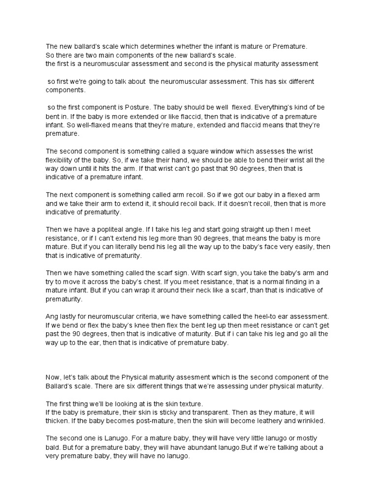 Ballard's Scoring | PDF | Labia | Anatomy