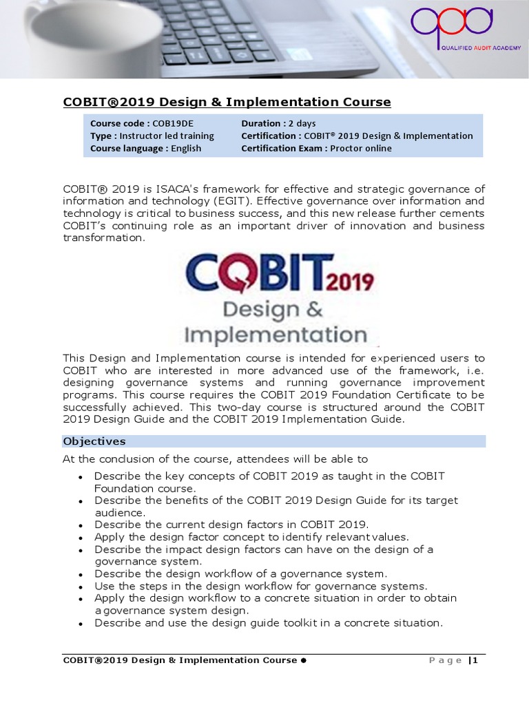 COBIT 2019 DESIGN-IMPLEMENTATION COURSE INHOUSEv1 PDF | PDF ...