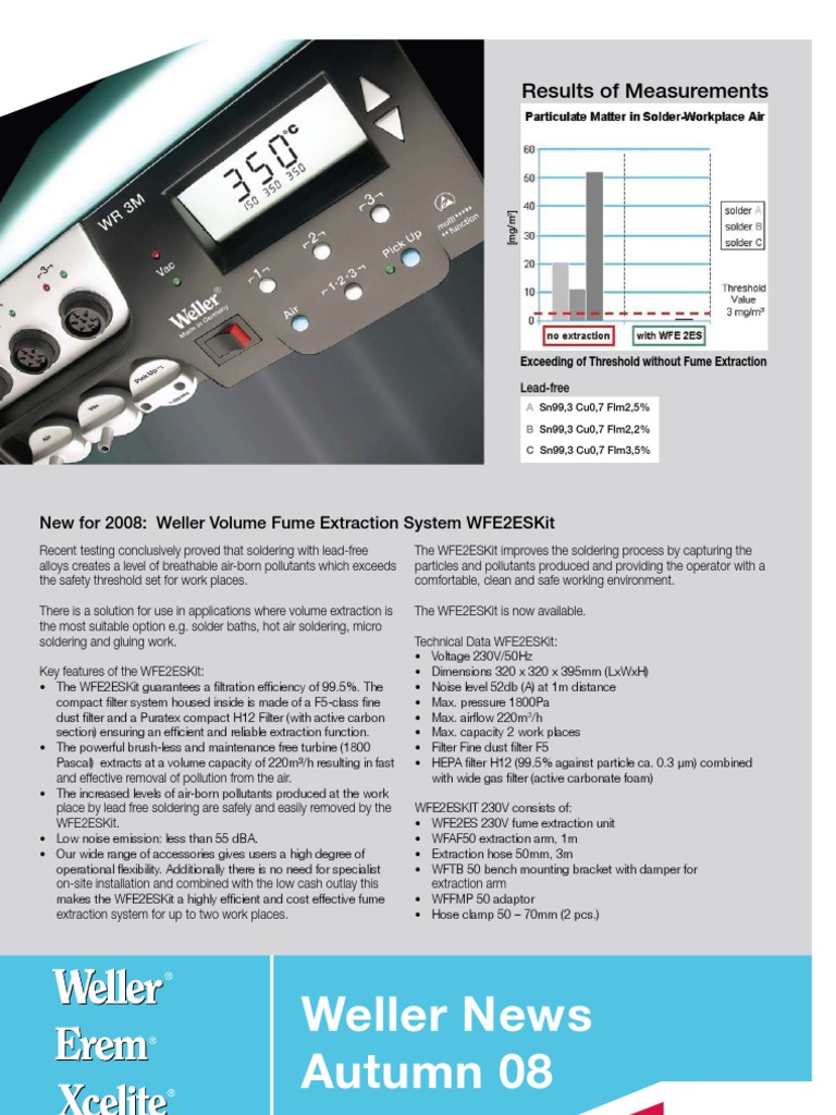 Weller WFE2ESKit Fume Extraction System | PDF | Soldering | Solder