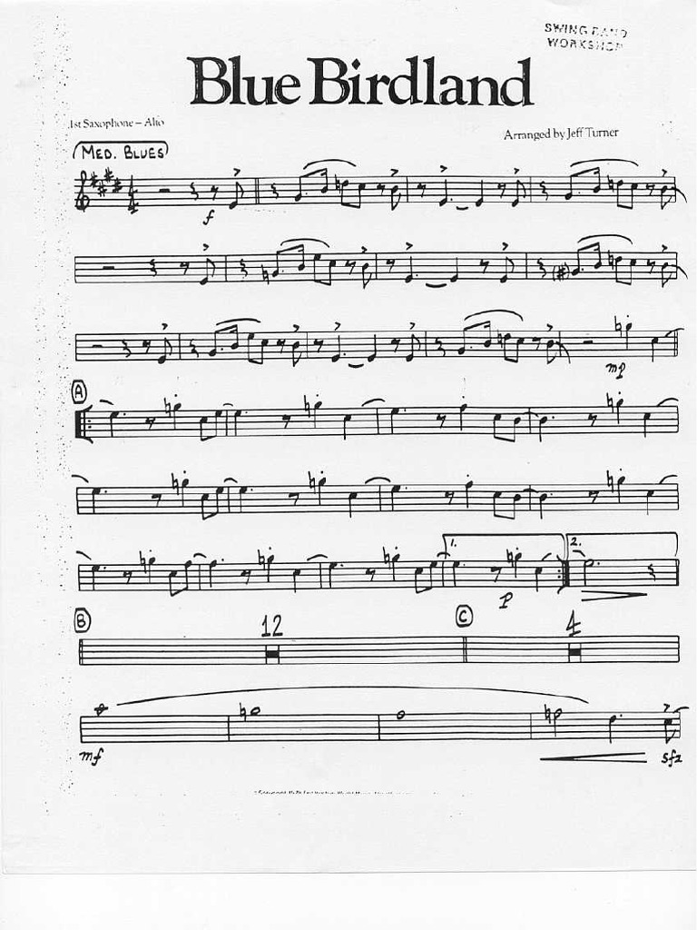 Blue Birdland - Jeff Turner (Maynard Ferguson) | PDF