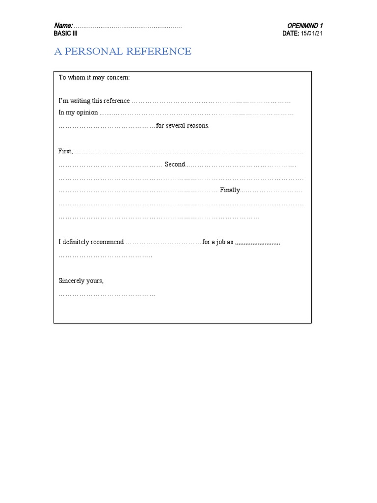 A Personal Reference | PDF