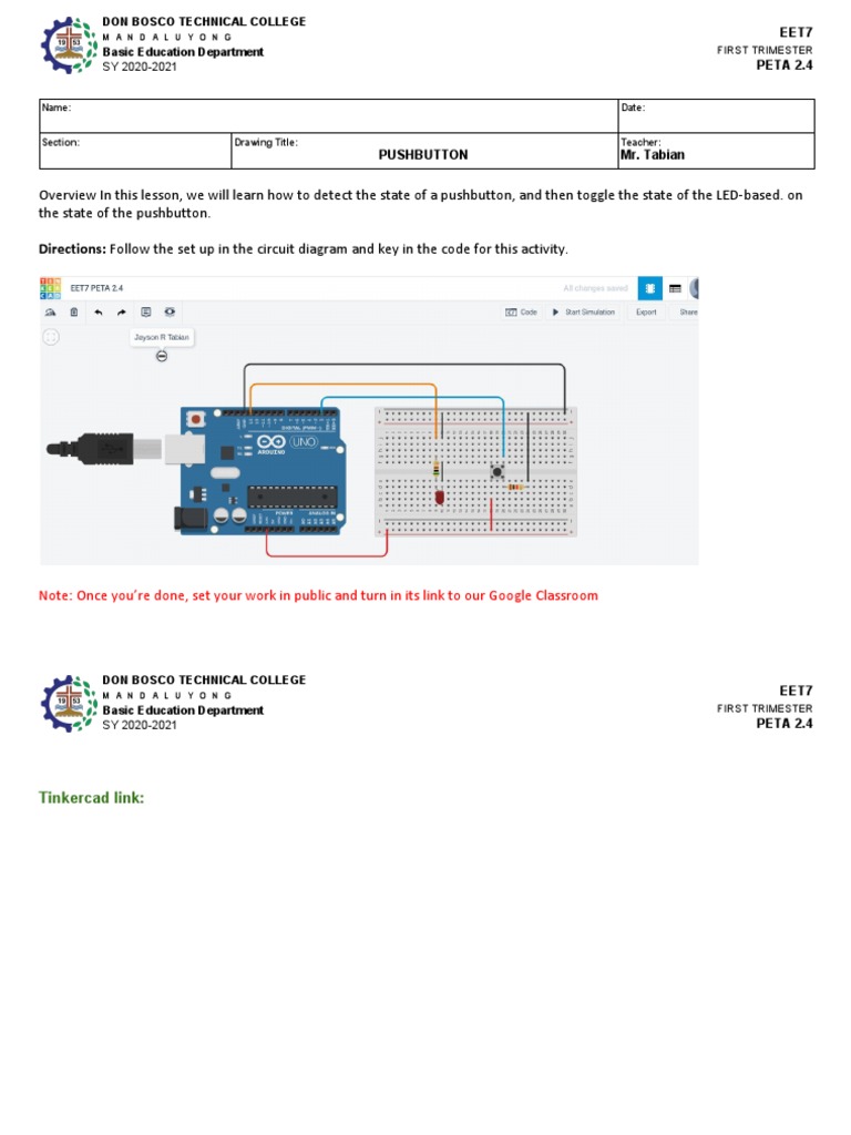 Push Button Activity | PDF