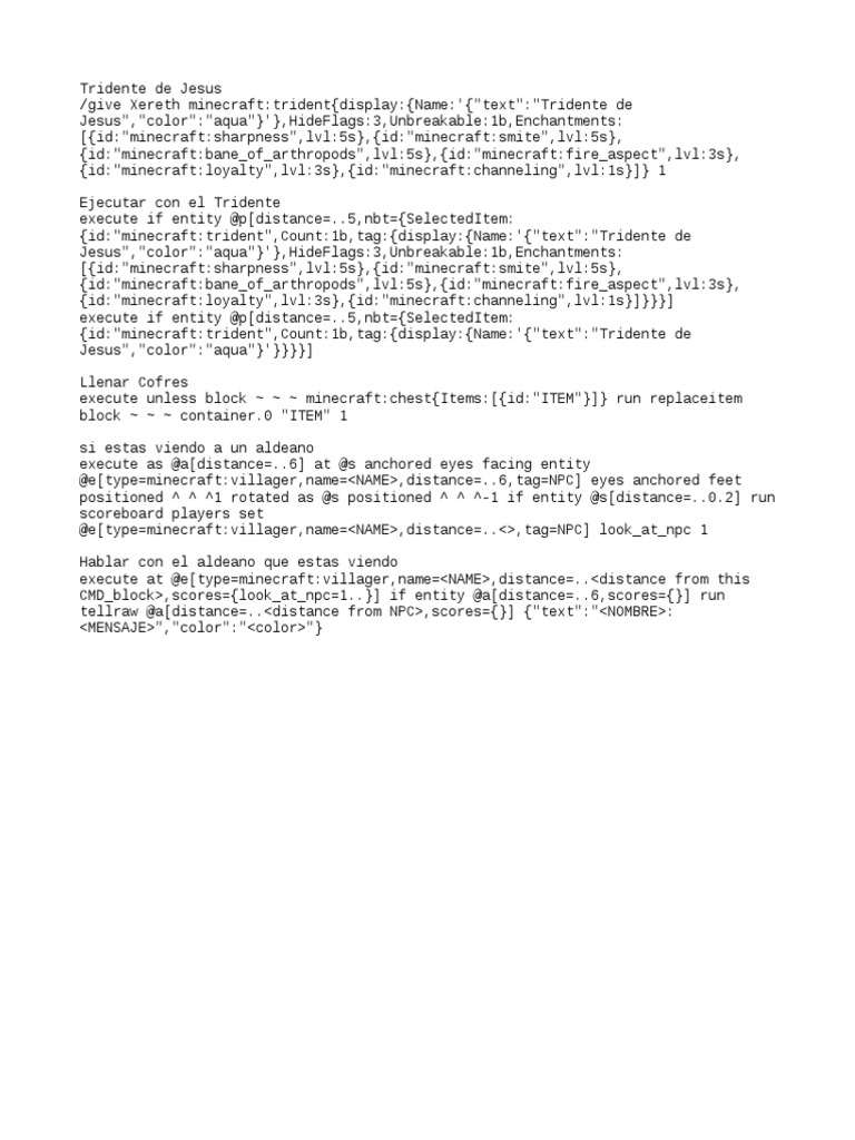 Minecraft Commands To Make Interactive Villagers Pdf