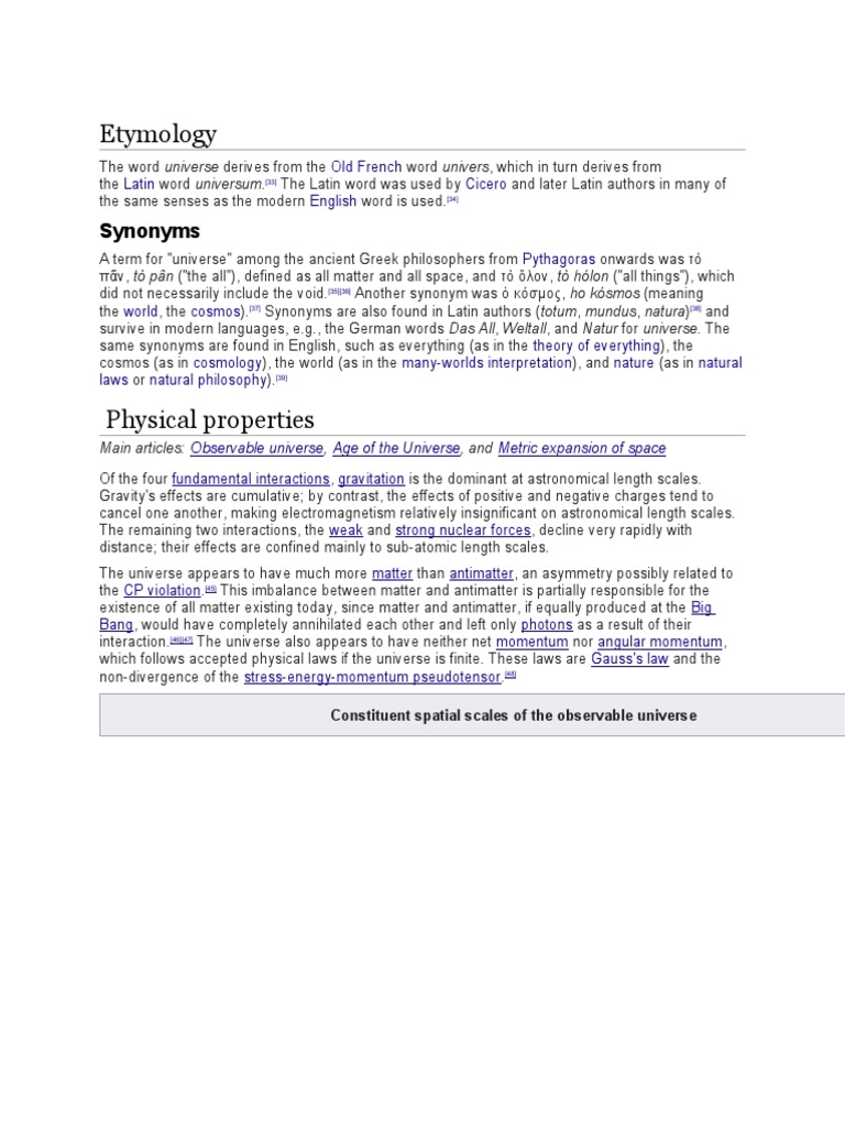 Etymology: Synonyms | Download Free PDF | Universe | Galaxy