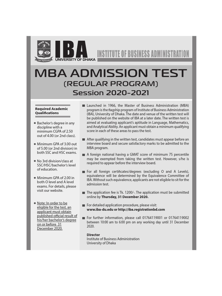 MBA - Ad - Edited 2021 PDF | PDF | University And College Admission ...
