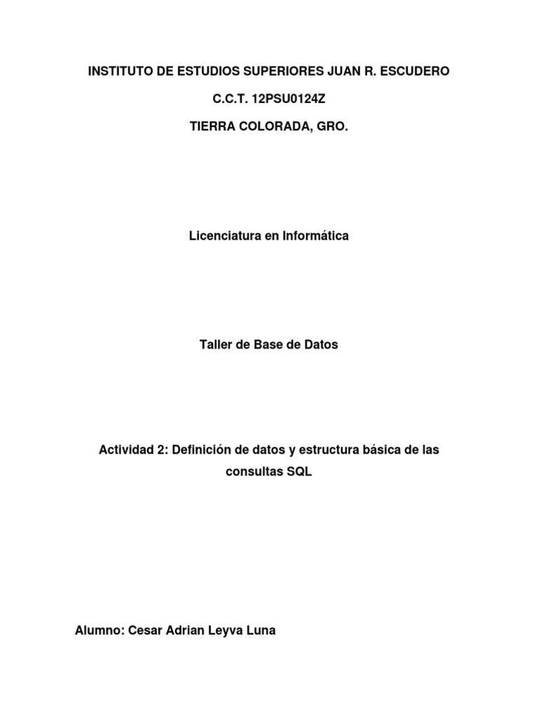 DDL SQL Crear Objetos Base Datos | PDF | SQL | Recuperación de información