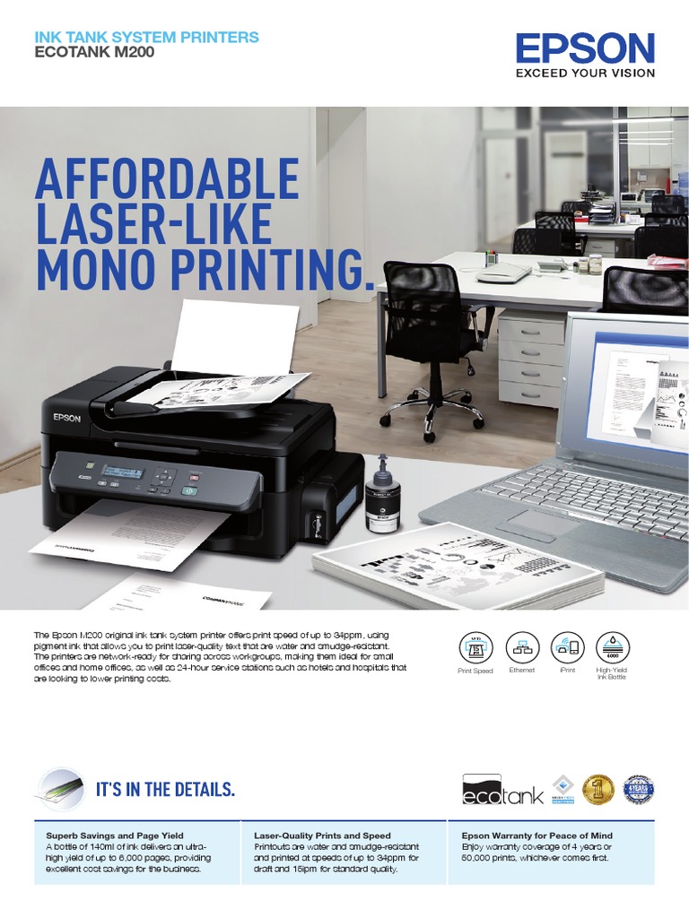 Epson InkTankSystemPrinter M200 (NoAddress) | PDF | Image Scanner ...