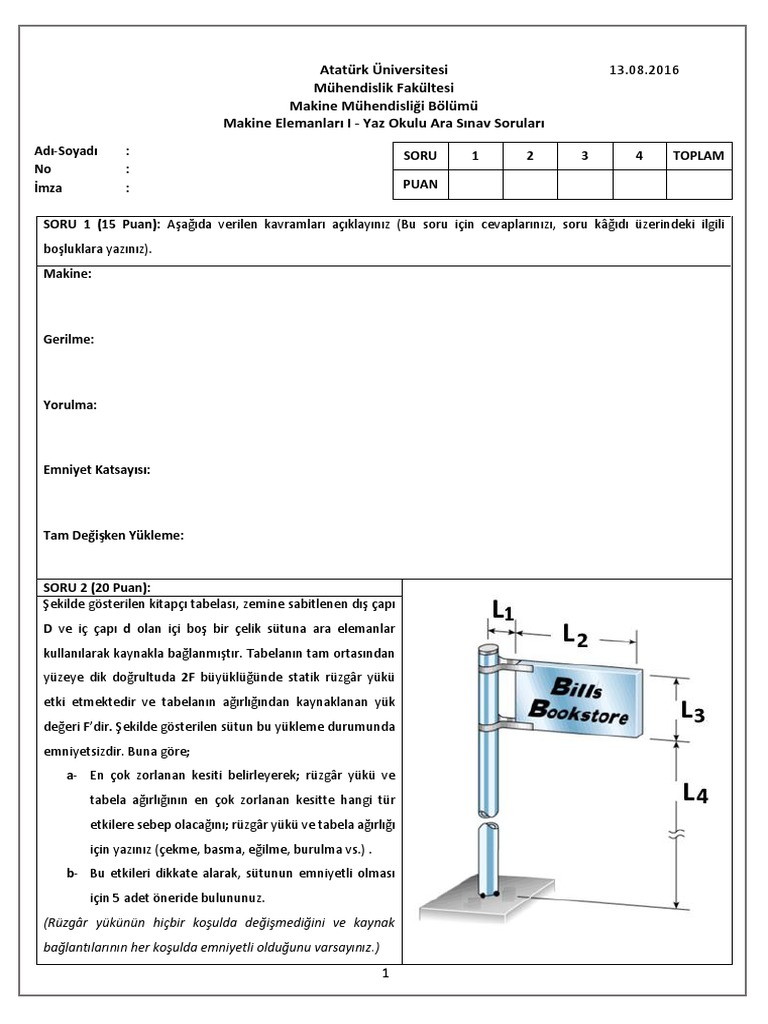 2015-2016 Yazokulu Vize | PDF