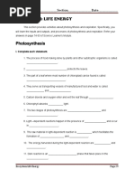 Photosynthesis and CellRespiration AnswerKey | PDF