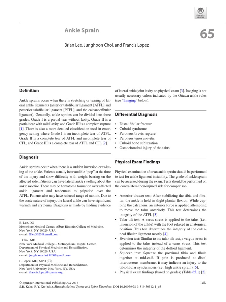Ankle Sprain | PDF | Ankle | Musculoskeletal System
