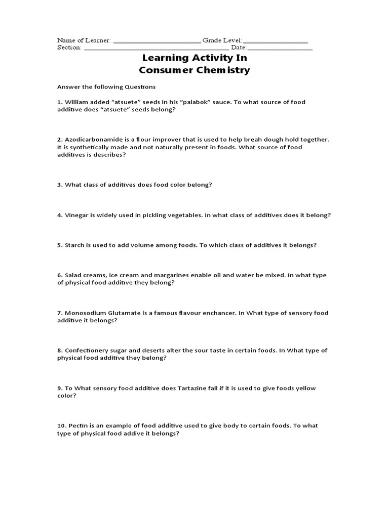 LAS Con Chem | PDF