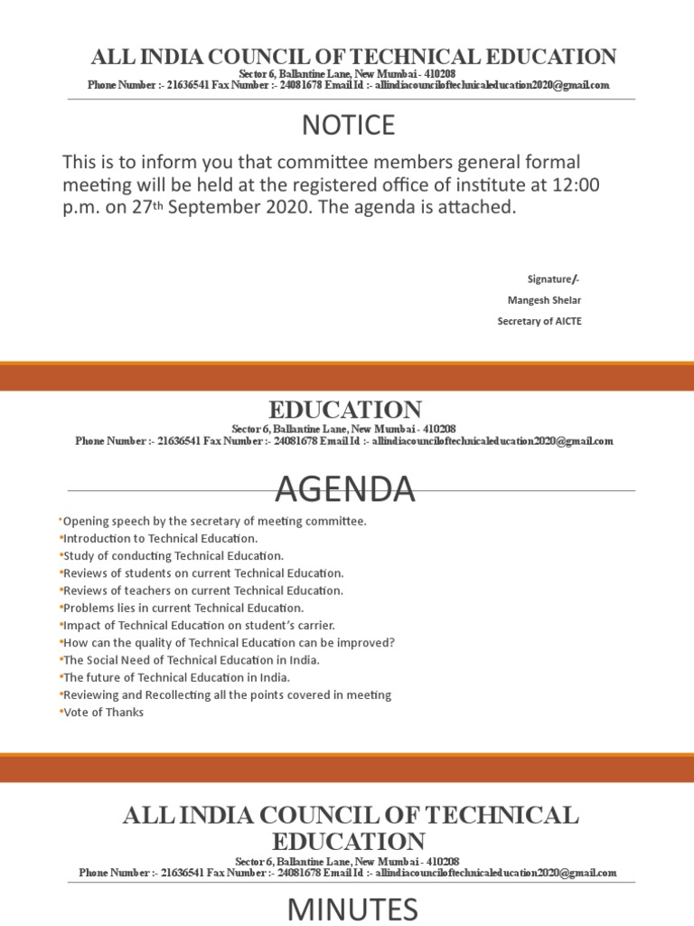Notice, Agenda and Minutes in Meetings | PDF