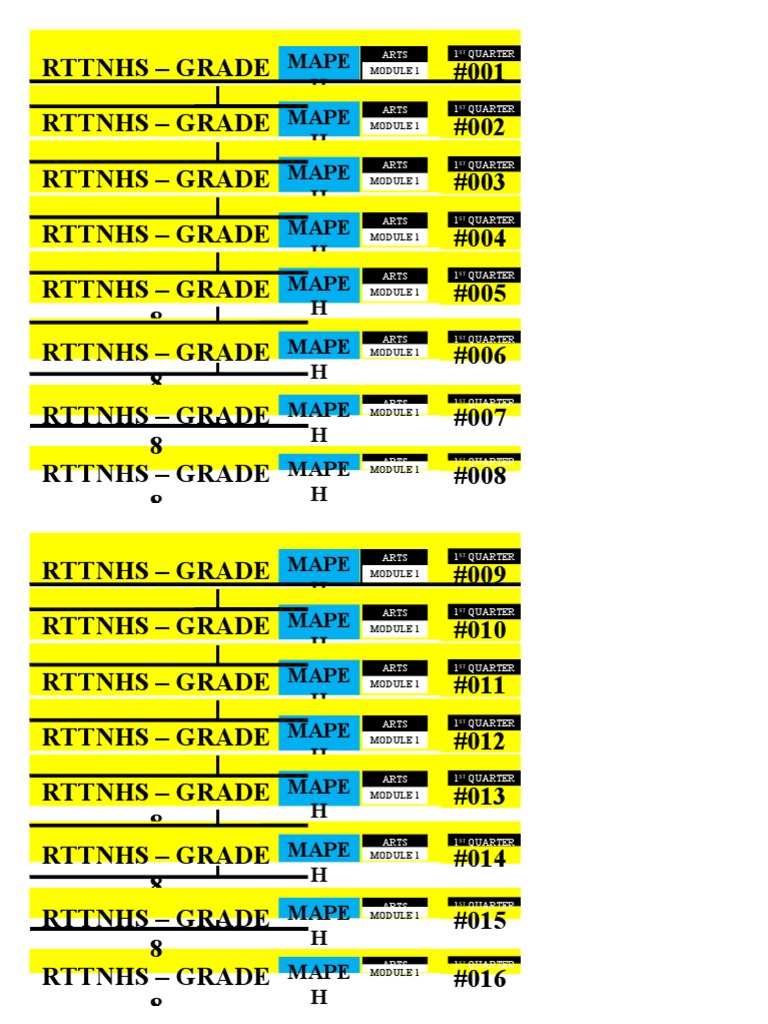 Label G8 Mapeh Arts | PDF