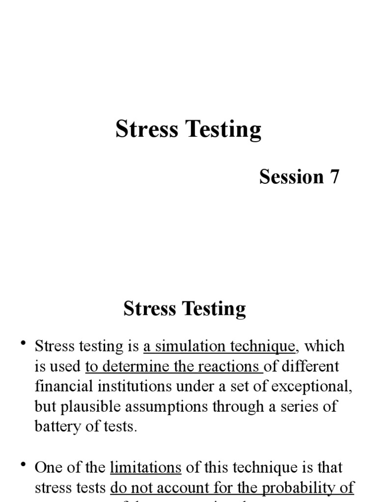 Session 7 StressTesting | PDF | Stress Test (Financial) | Bond Duration