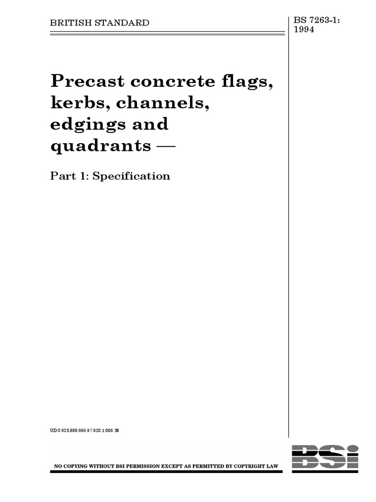 BS-7263-1 Part - 1 Concrete Spesification of Pre-Cast Concr | PDF ...