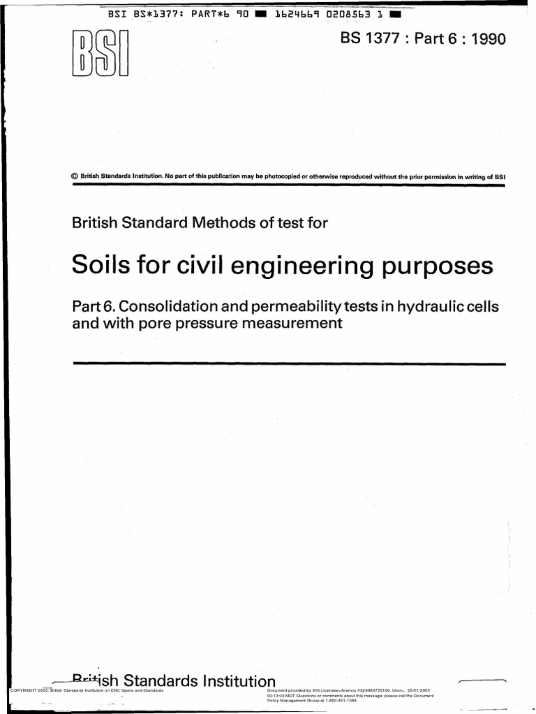 BS-1377 Part-6 Standrard Test For Con Solidation Permeabilit | Download ...