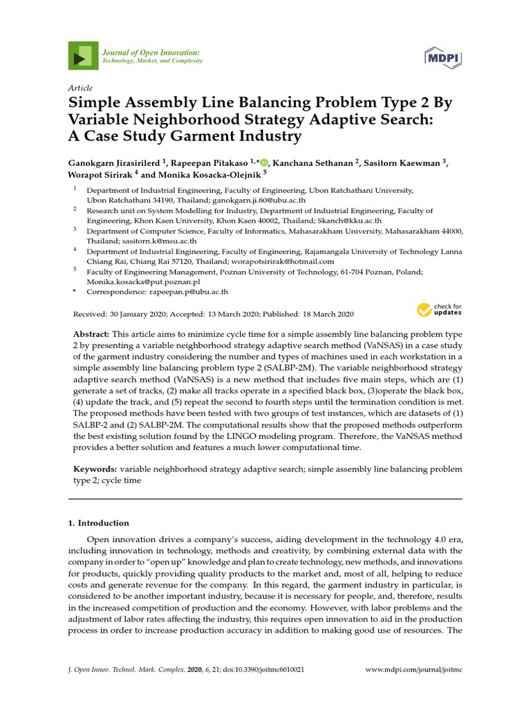 Simple Assembly Line Balancing Problem Type 2 by Variable Neighborhood Strategy Adaptive Search ...