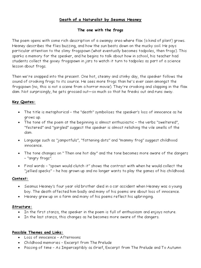 Poem of The Week 2 (GCSE Literature) WC 6 March 2017 - Death of A ...