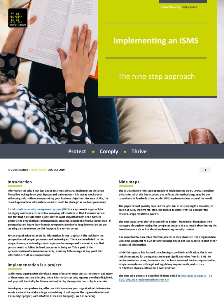 Implementing An ISMS: The Nine-Step Approach | Download Free PDF ... Implementing An ISMS: The Nine-Step Approach | Download Free PDF ...
