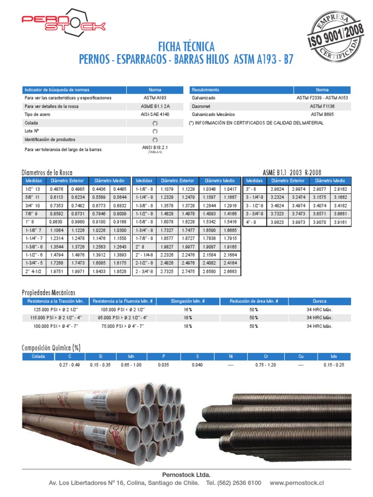 Barra Astm A 193 PDF | PDF | Rieles | Materiales