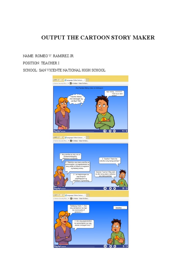 Output The Cartoon Story Maker | PDF